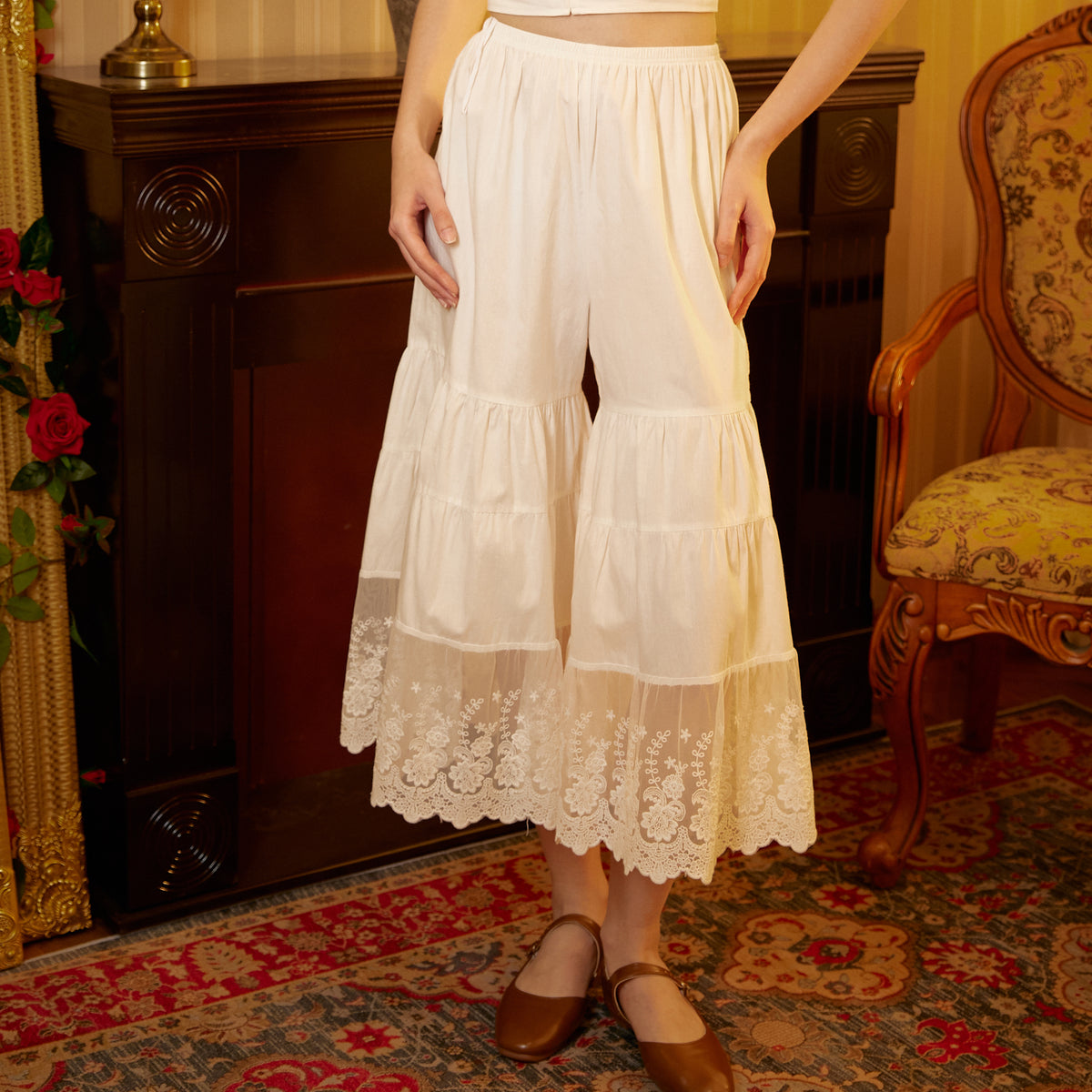 Women Bloomers Pants Cotton Big Lace Bloomers Pantaloons – Sueasyretro